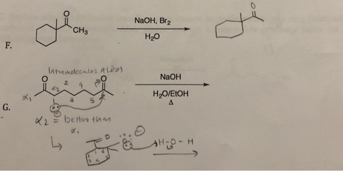 Solved NaOH, Br2 CH3 H20 F. NaOH H2O/EtOH G. 2beter than | Chegg.com