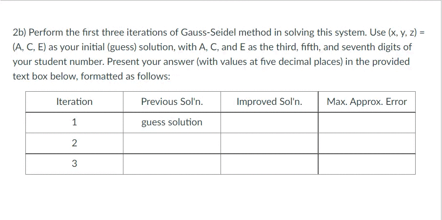 Solved 2b) Perform the first three iterations of | Chegg.com
