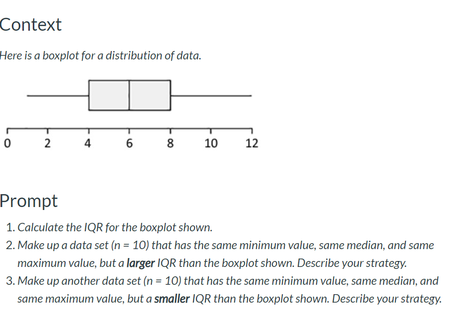 Solved Context Here is a boxplot for a distribution of data. | Chegg.com