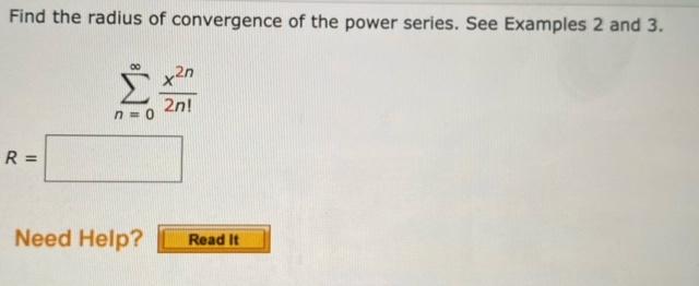Solved Find the radius of convergence of the power series. | Chegg.com