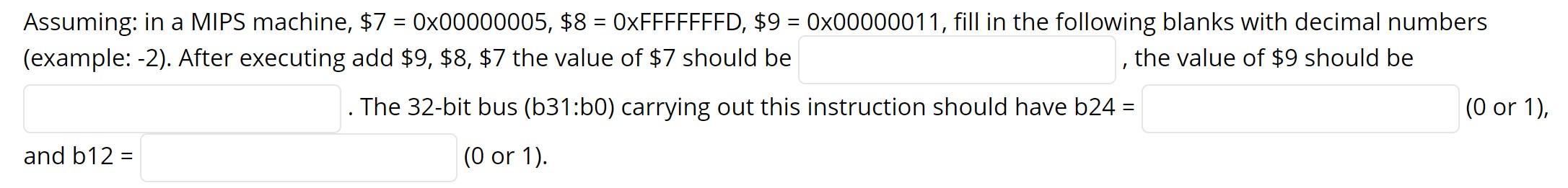 Solved Assuming: in a MIPS machine, | Chegg.com
