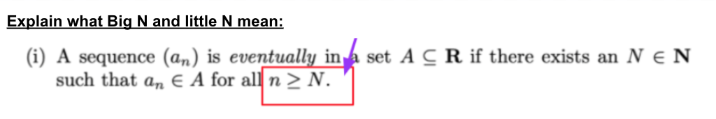 Solved Explain what Big N and little N mean: (i) A sequence | Chegg.com