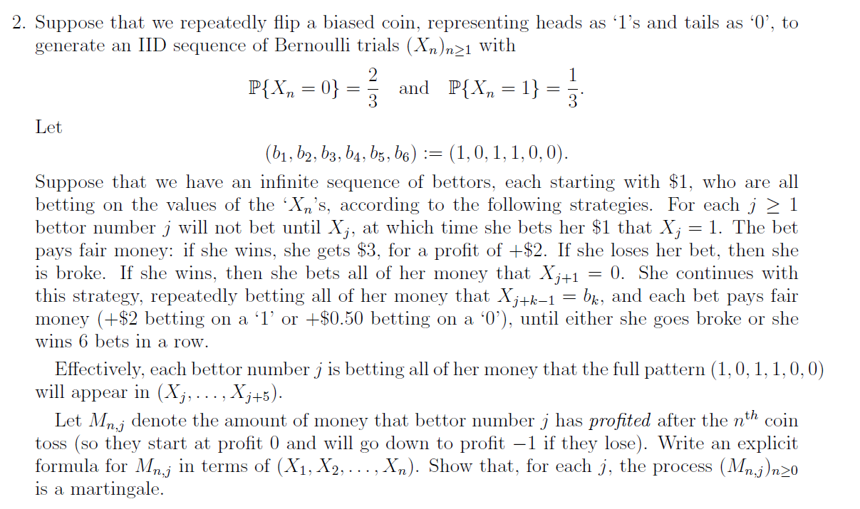 Solved Suppose that we repeatedly flip a biased coin, | Chegg.com