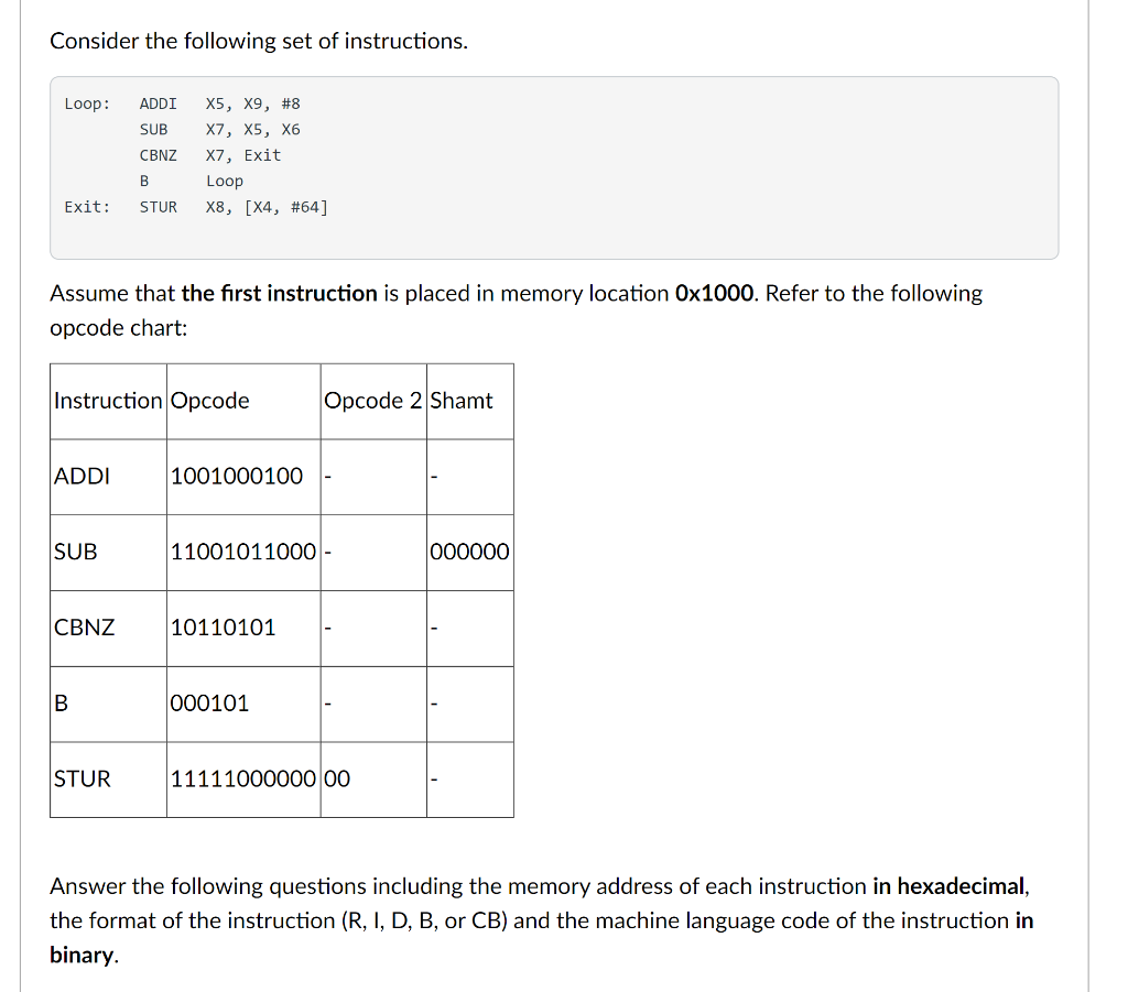 Consider the following set of instructions. Loop: | Chegg.com