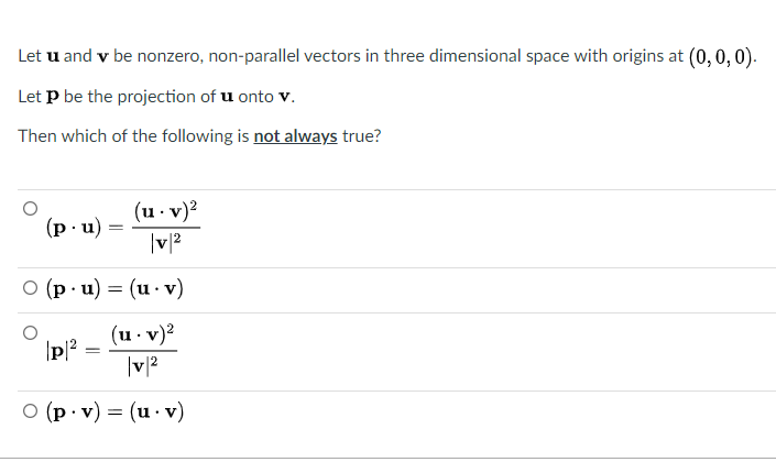 Solved Let u and y be nonzero, non-parallel vectors in three | Chegg.com