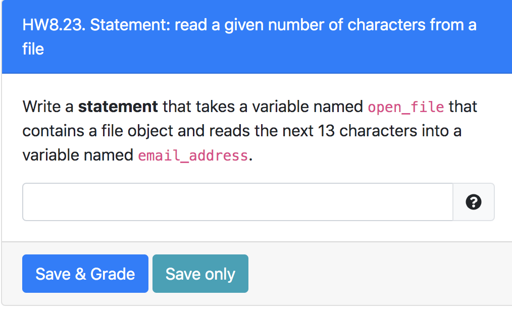 Solved HW8.23. Statement: read a given number of characters | Chegg.com