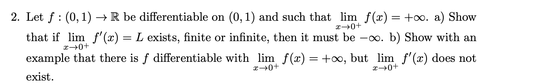 Solved 2 Let F 0 1 →r Be Differentiable On 0 1 And Such