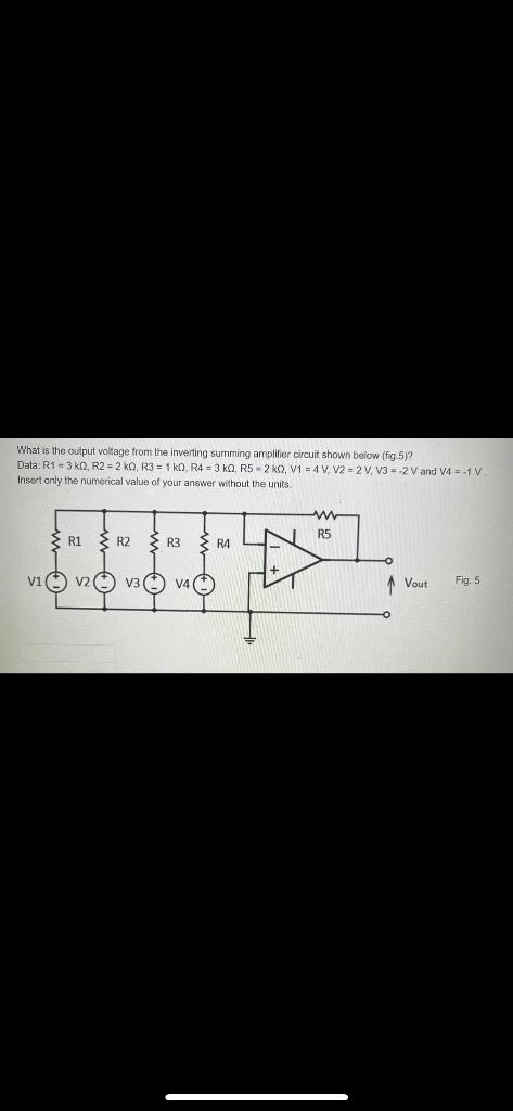 Solved What is the output voltage from the inverting summing | Chegg.com