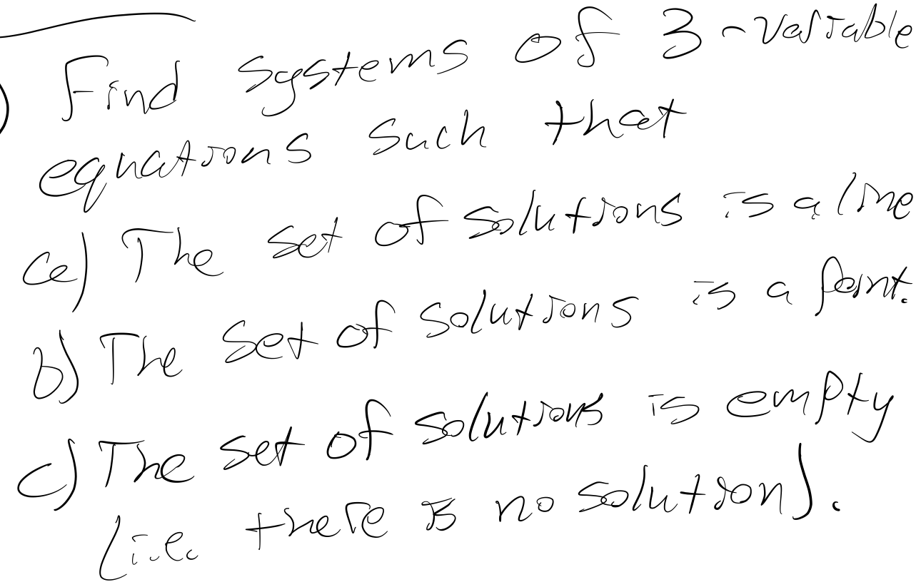 Solved equat o find systems of 3 - Vertable sons such that | Chegg.com