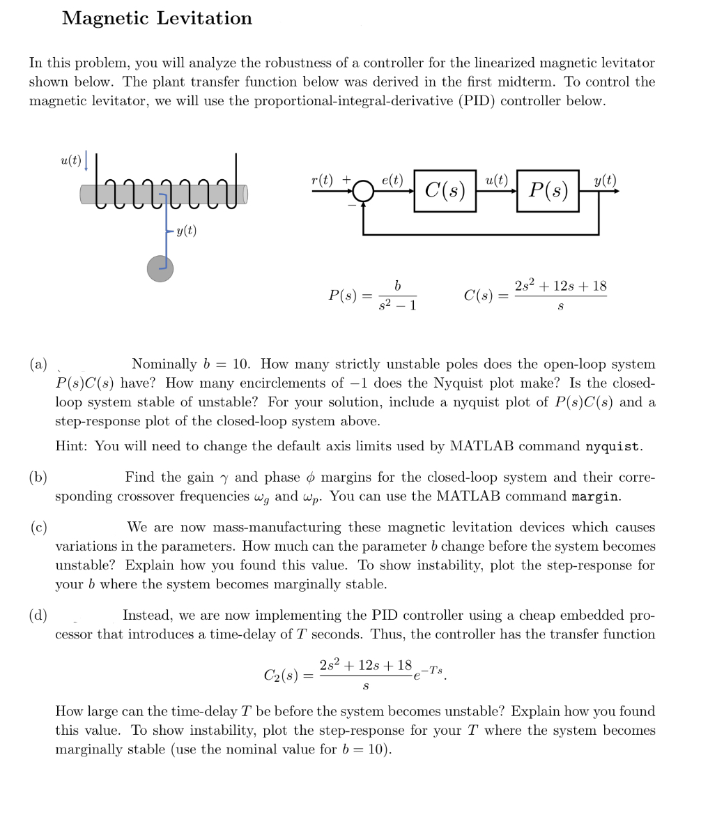 Solved Magnetic Levitation In this problem, you will analyze | Chegg.com