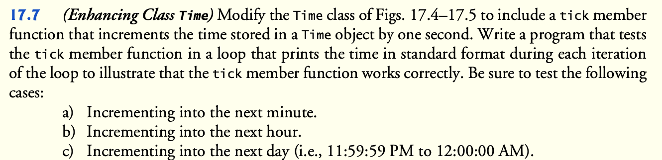 17.7 (Enhancing Class Time) Modify the Time class of | Chegg.com