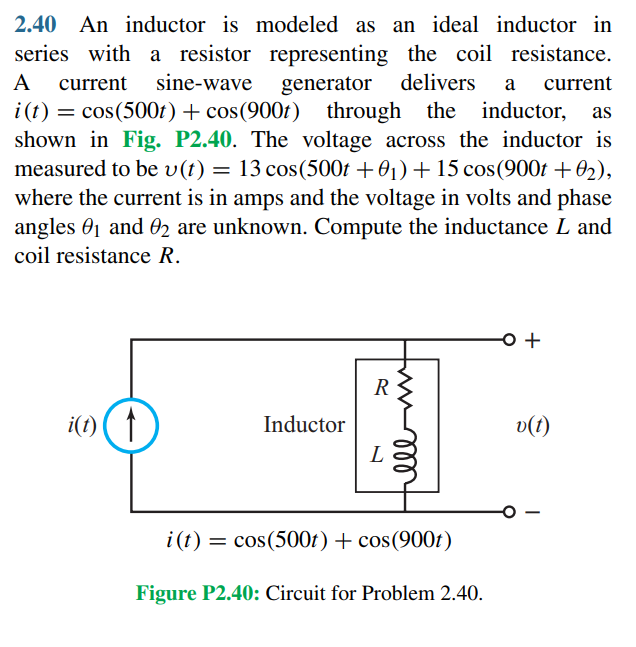 Solved 240 An Inductor Is Modeled As An Ideal Inductor In 8534