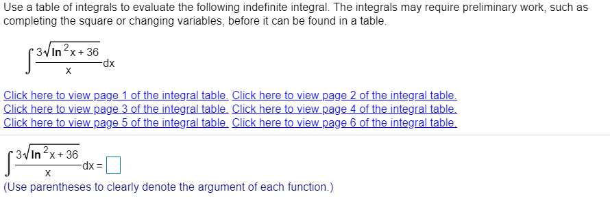 Solved Use a table of integrals to evaluate the following | Chegg.com