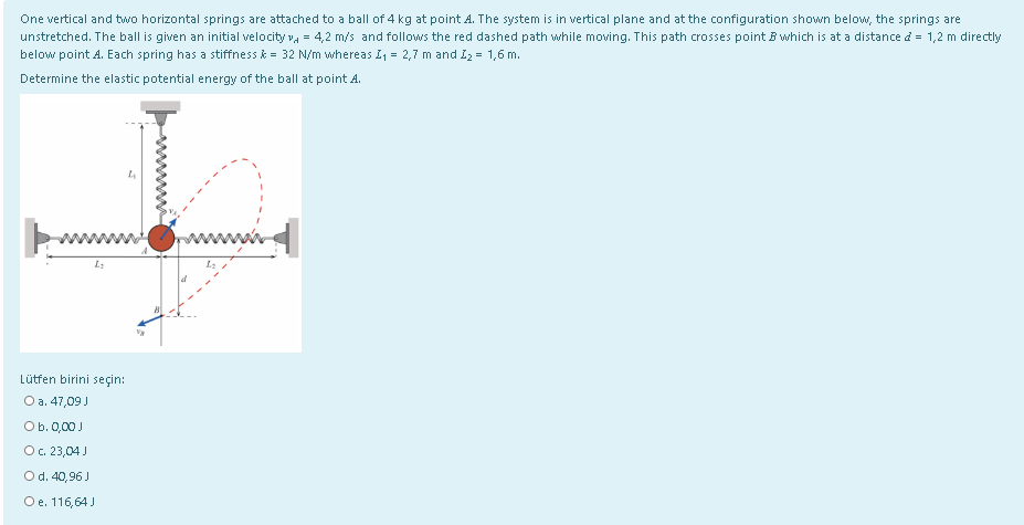Solved One vertical and two horizontal springs are attached | Chegg.com