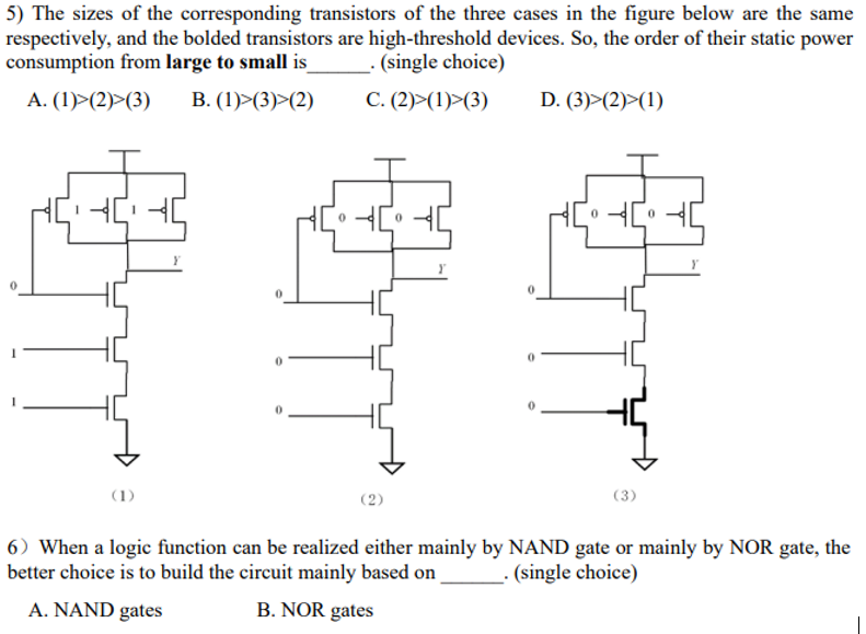 Solved The sizes of the corresponding transistors of the | Chegg.com