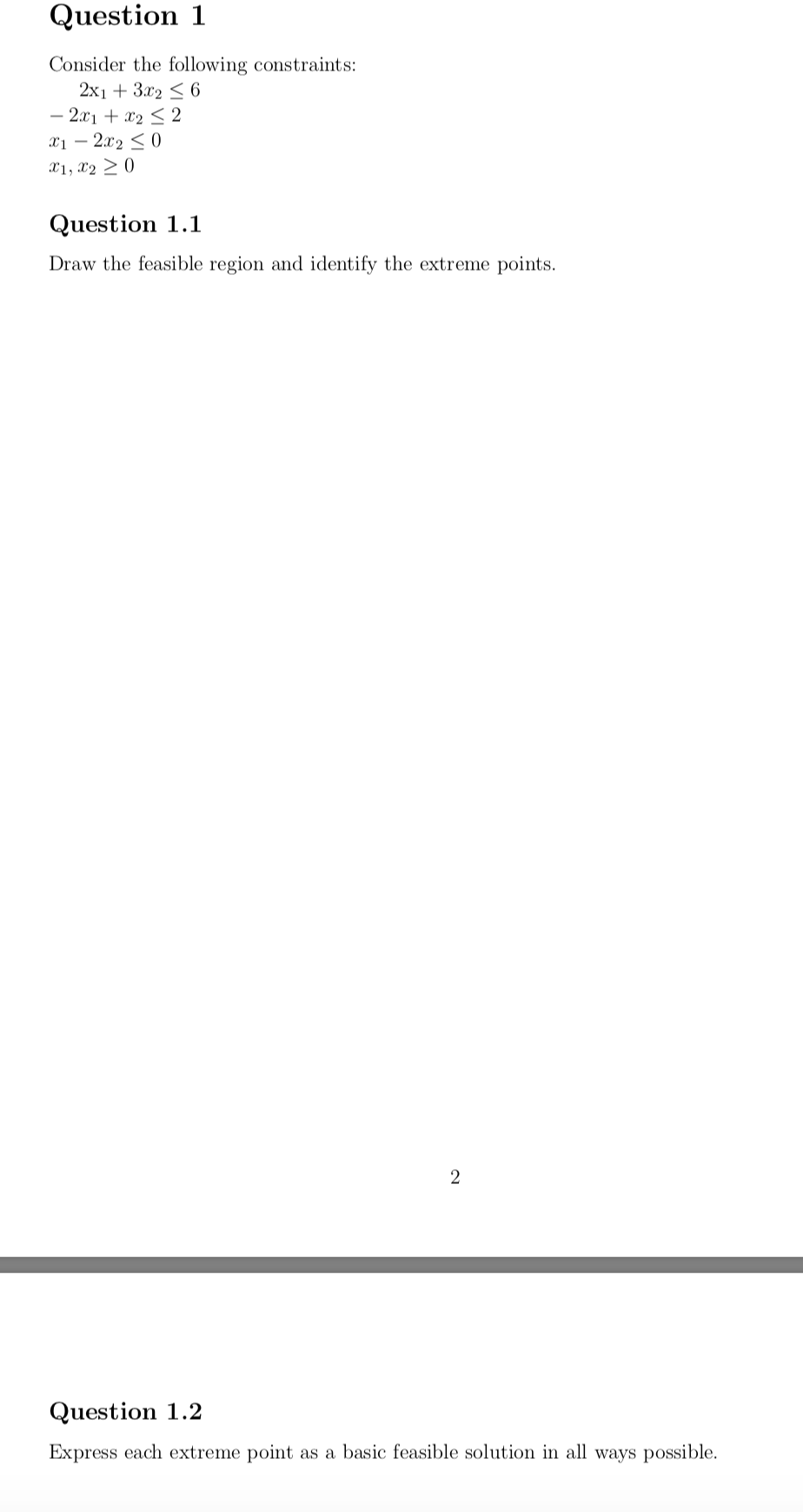 Solved Consider the following constraints: 2x1 + 3x2 ≤ 6 − | Chegg.com