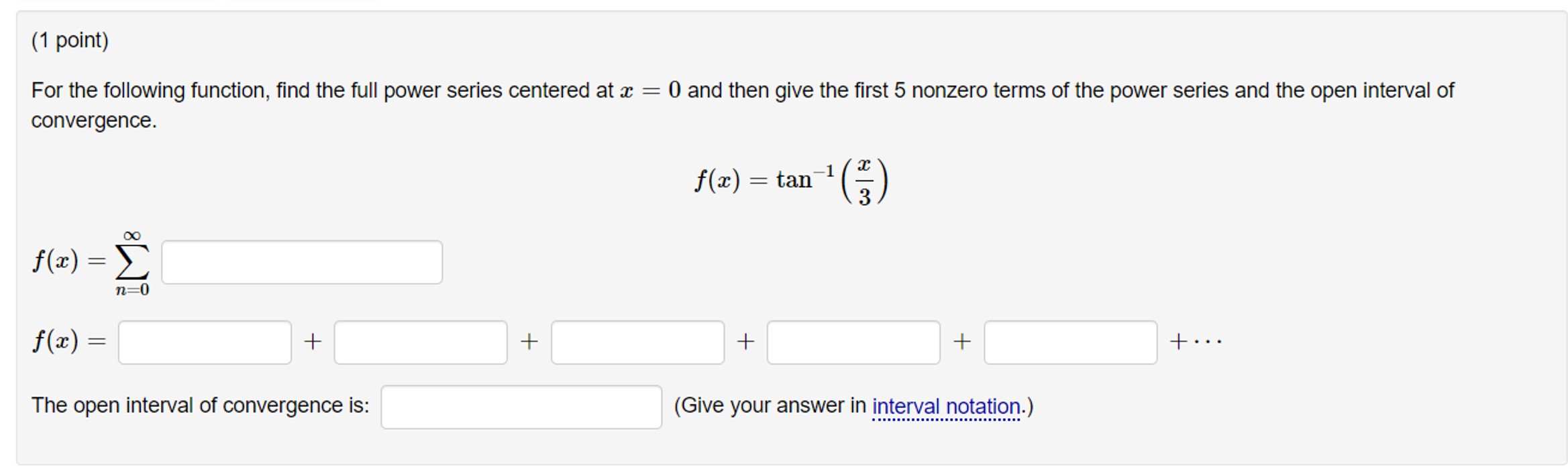 Solved (1 ﻿point)For the following function, find the full | Chegg.com