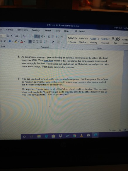 Solved there are several ethics questions in this | Chegg.com