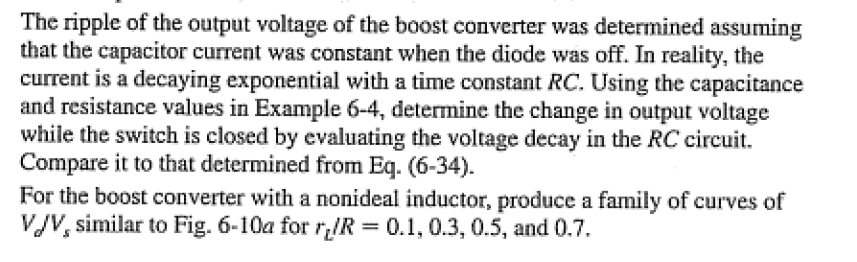 The ripple of the output voltage of the boost | Chegg.com