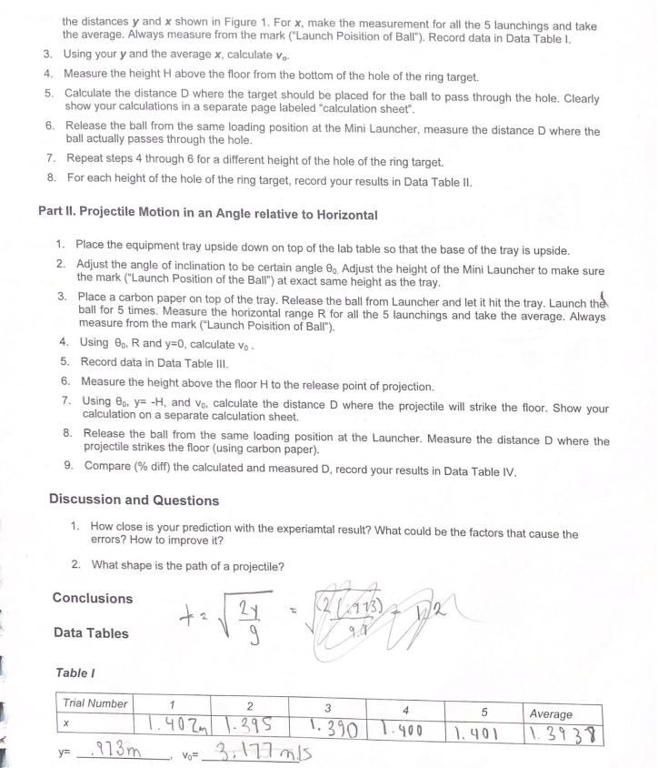 Solved Lab 111: Projectile Motion Objectives 1. To study the | Chegg.com