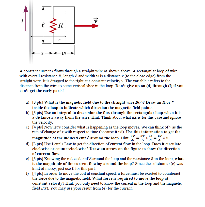 Solved A constant current I flows through a straight wire as | Chegg.com