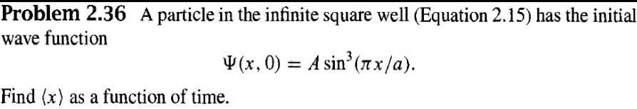 Solved Problem 2.36 A particle in the infinite square well | Chegg.com