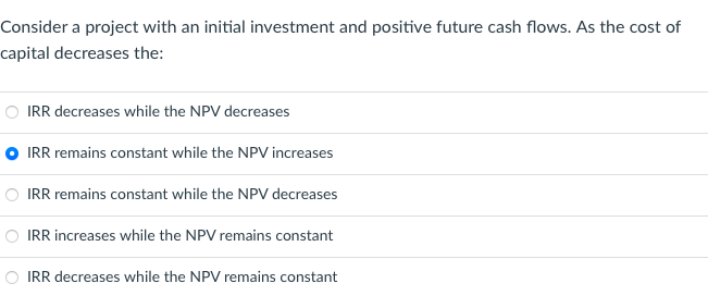 Solved Consider a project with an initial investment and | Chegg.com