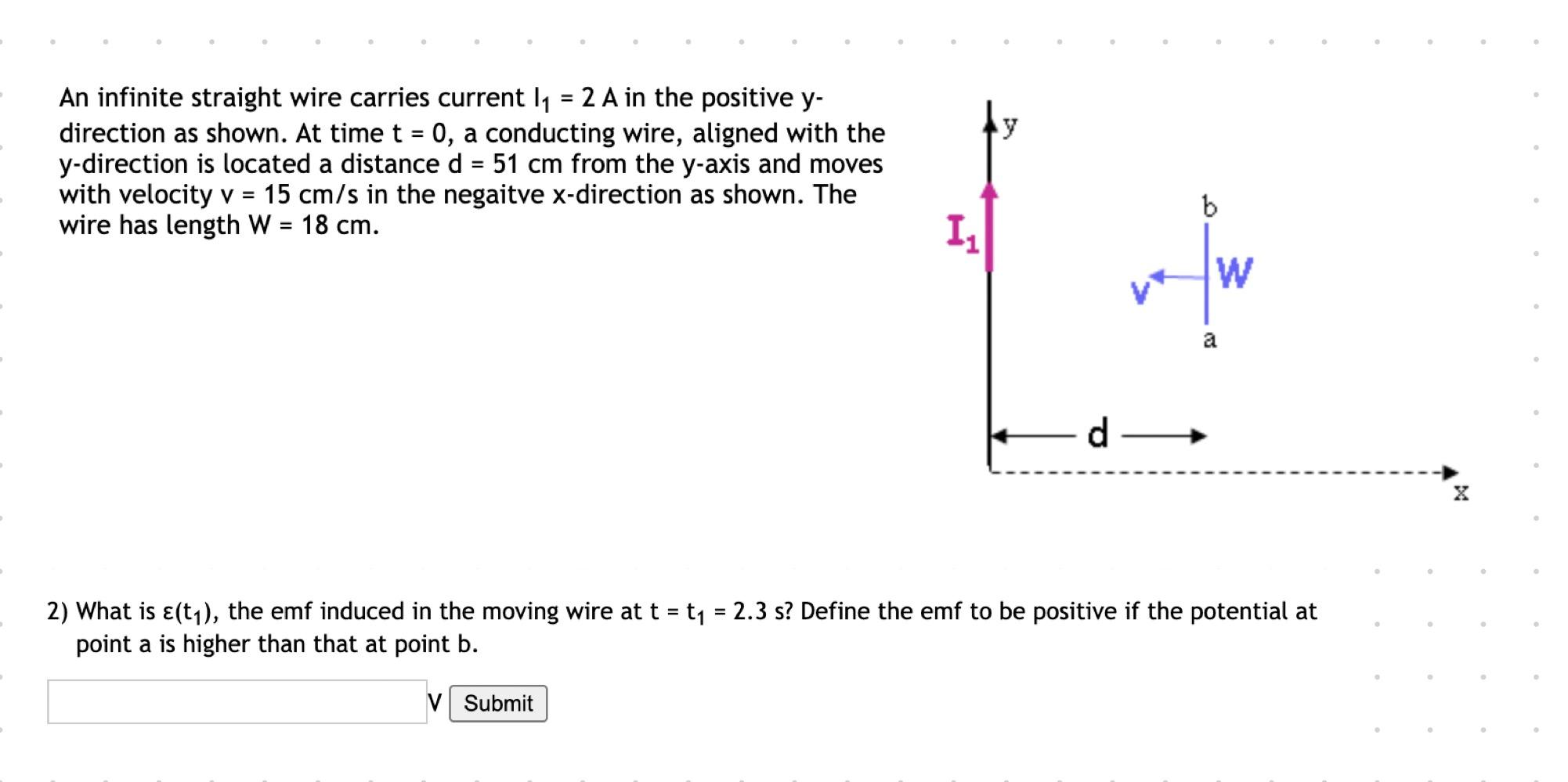 Solved An infinite straight wire carries current I1=2 A in | Chegg.com