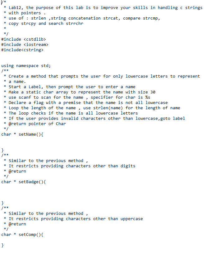 Solved * Lab12, the purpose of this lab is to improve your | Chegg.com