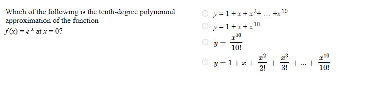 Solved Which of the following is the tenth-degree polynomial | Chegg.com