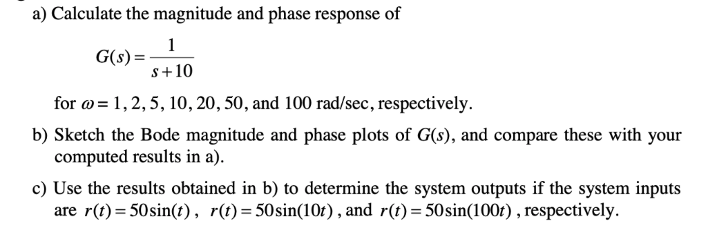 Solved a) Calculate the magnitude and phase response of | Chegg.com