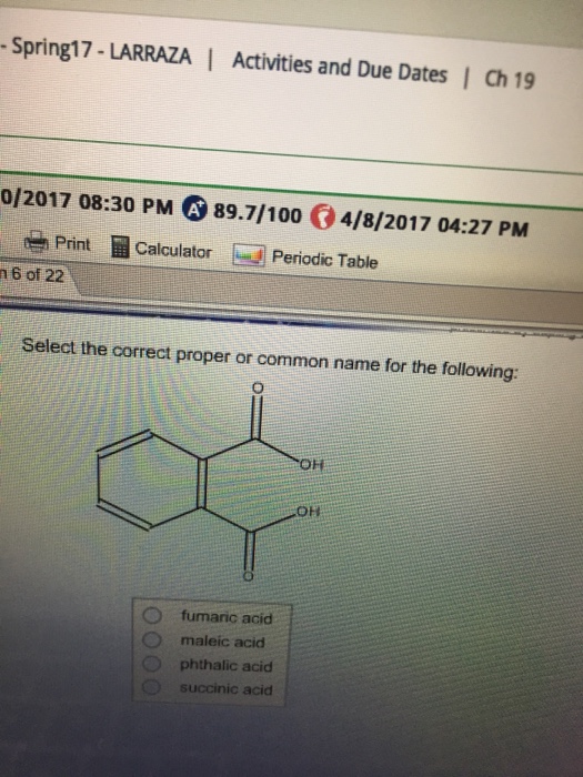 Solved Select the correct proper or common name for the | Chegg.com