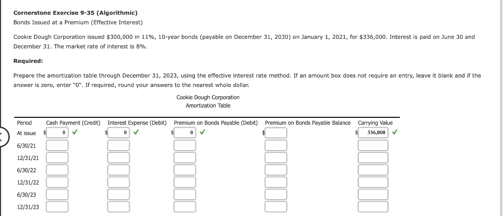 Solved Cornerstone Exercise 9-35 (Algorithmic) Bonds Issued | Chegg.com