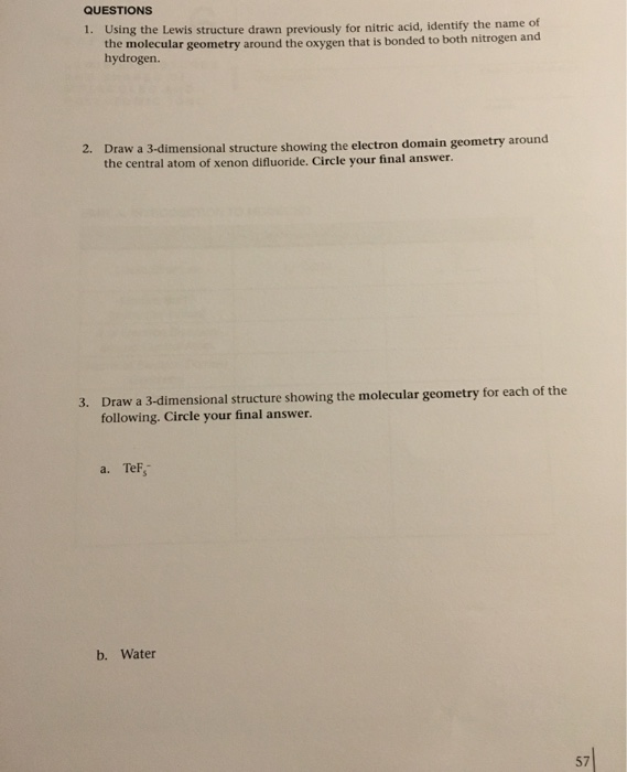 Solved PART B. LEWIS STRUCTURES, VSEPR, AND MODELS | Chegg.com