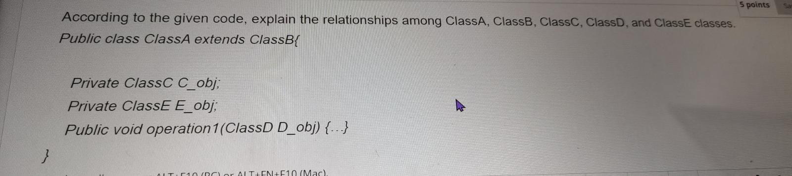 Solved 5 points According to the given code, explain the | Chegg.com