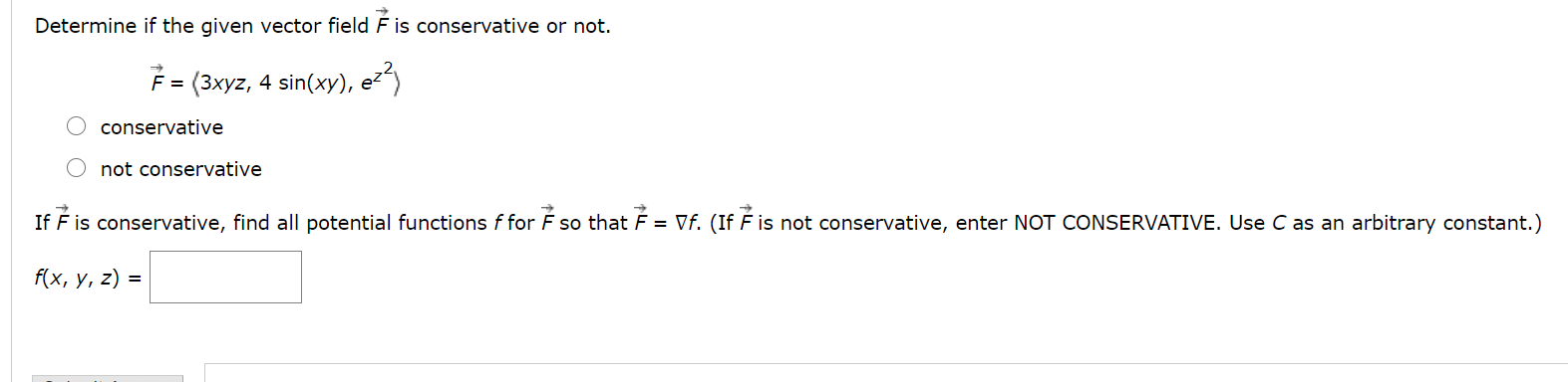Solved Determine If The Given Vector Field F Is Conservative