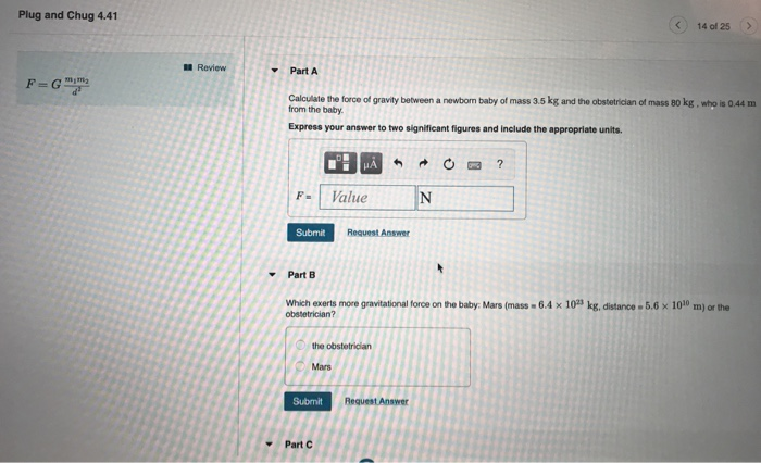 Solved Plug and Chug 4.41 14 of 25> Review PartA Calculate | Chegg.com