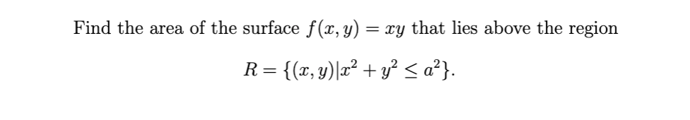 Solved Multivariable calculus. Find the area of the surface | Chegg.com