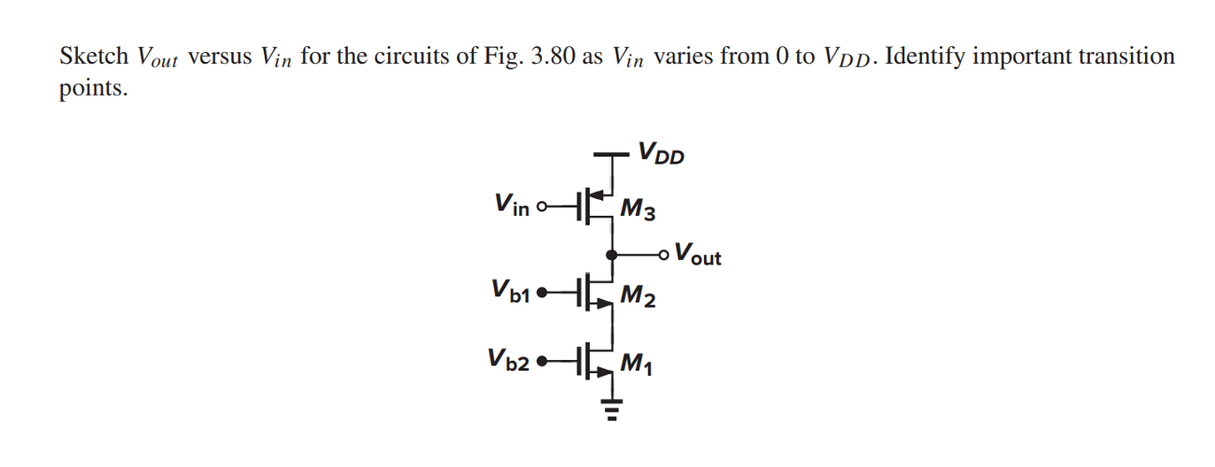 Solved Sketch Vout versus Vin for the circuits of Fig. 3.80 | Chegg.com
