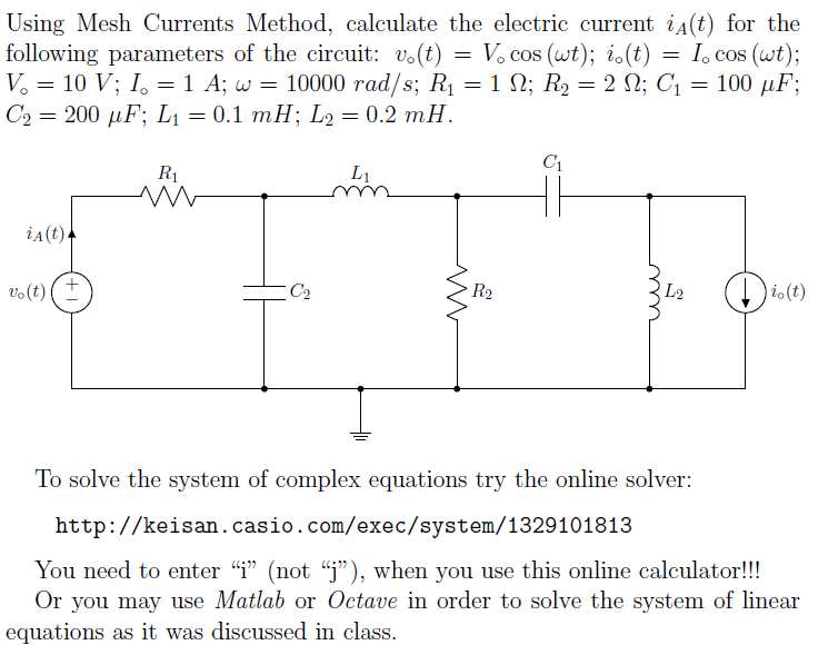 Solved Using Mesh Currents Method, calculate the electric | Chegg.com