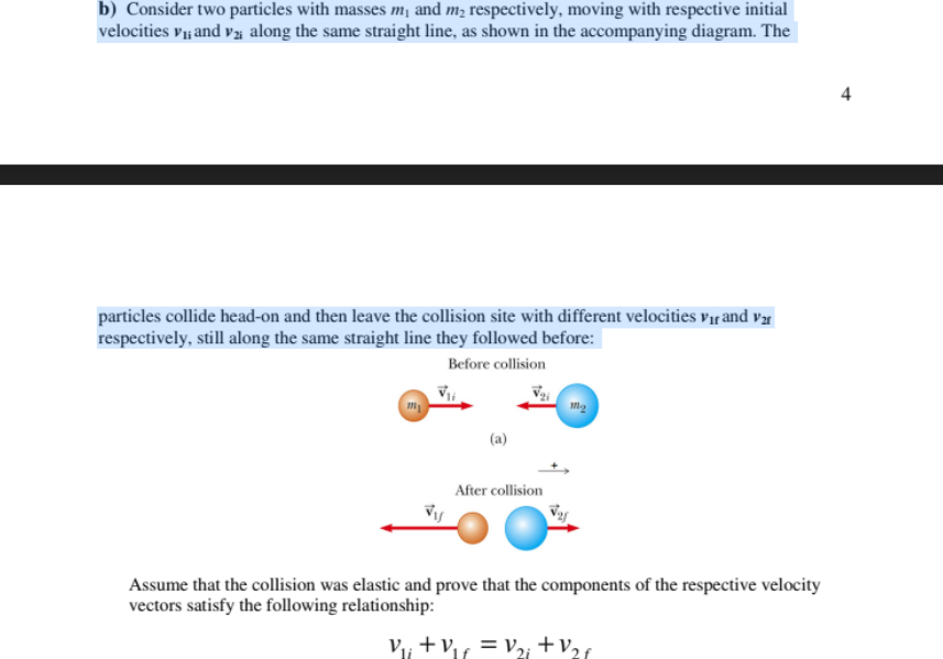 Solved b) Consider two particles with masses m, and m2 | Chegg.com