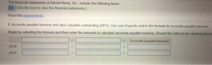 Solved The financial statements of Advent News, Inc., | Chegg.com
