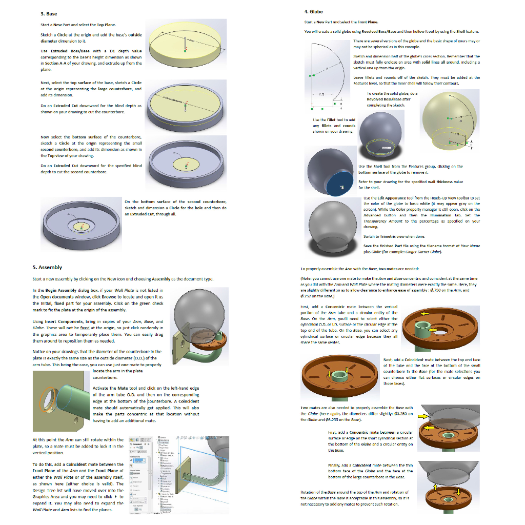 I need help with this SolidWorks assignment. Create a | Chegg.com