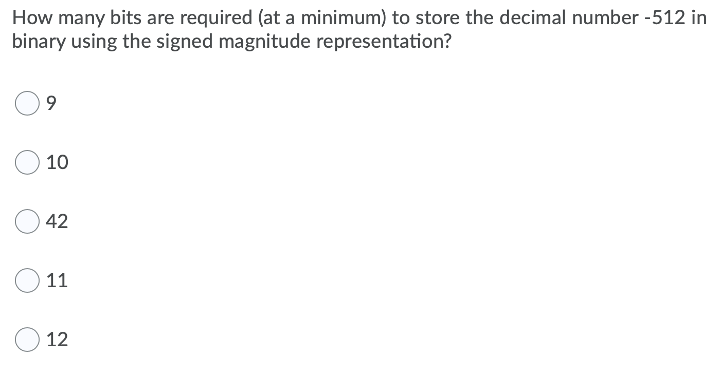 Solved How many bits are required (at a minimum) to store | Chegg.com