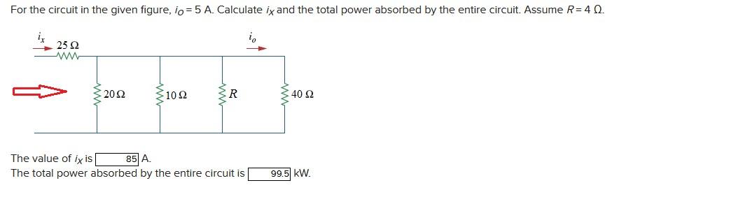 Solved For the circuit in the given figure, io=5 A. | Chegg.com