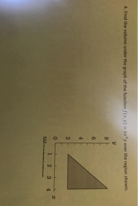 Solved 4, Find the volume under the graph of the function | Chegg.com