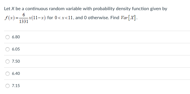 Solved Let X Be A Continuous Random Variable With 3707