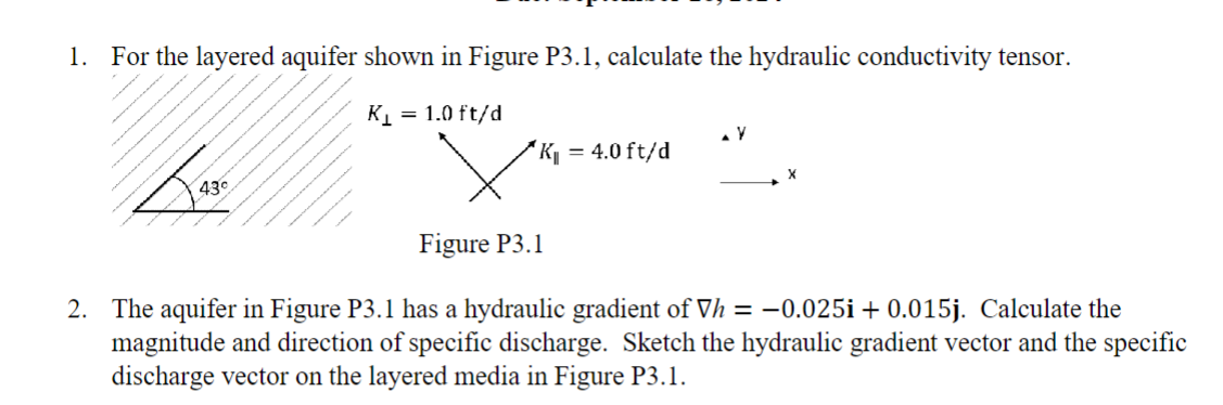 Solved For the layered aquifer shown in Figure P3.1, | Chegg.com