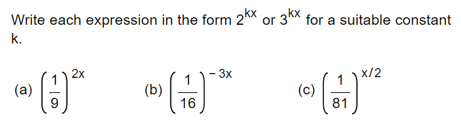 Solved Write each expression in the form 2kx or 3kx for a | Chegg.com