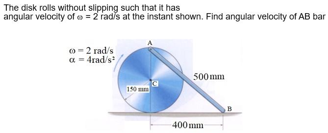 Solved The disk rolls without slipping such that it has | Chegg.com